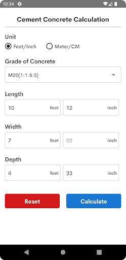 Cement Concrete Calculator - скачать последнюю версию 1.0 APK на Android бесплатно